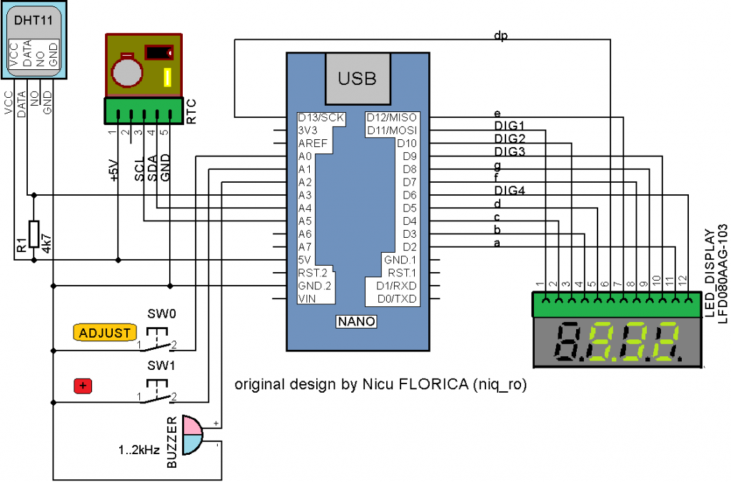 RTC clock with manual adjust & alarm, thermometer & higrometer using Arduino – "Arduino tehNiq"